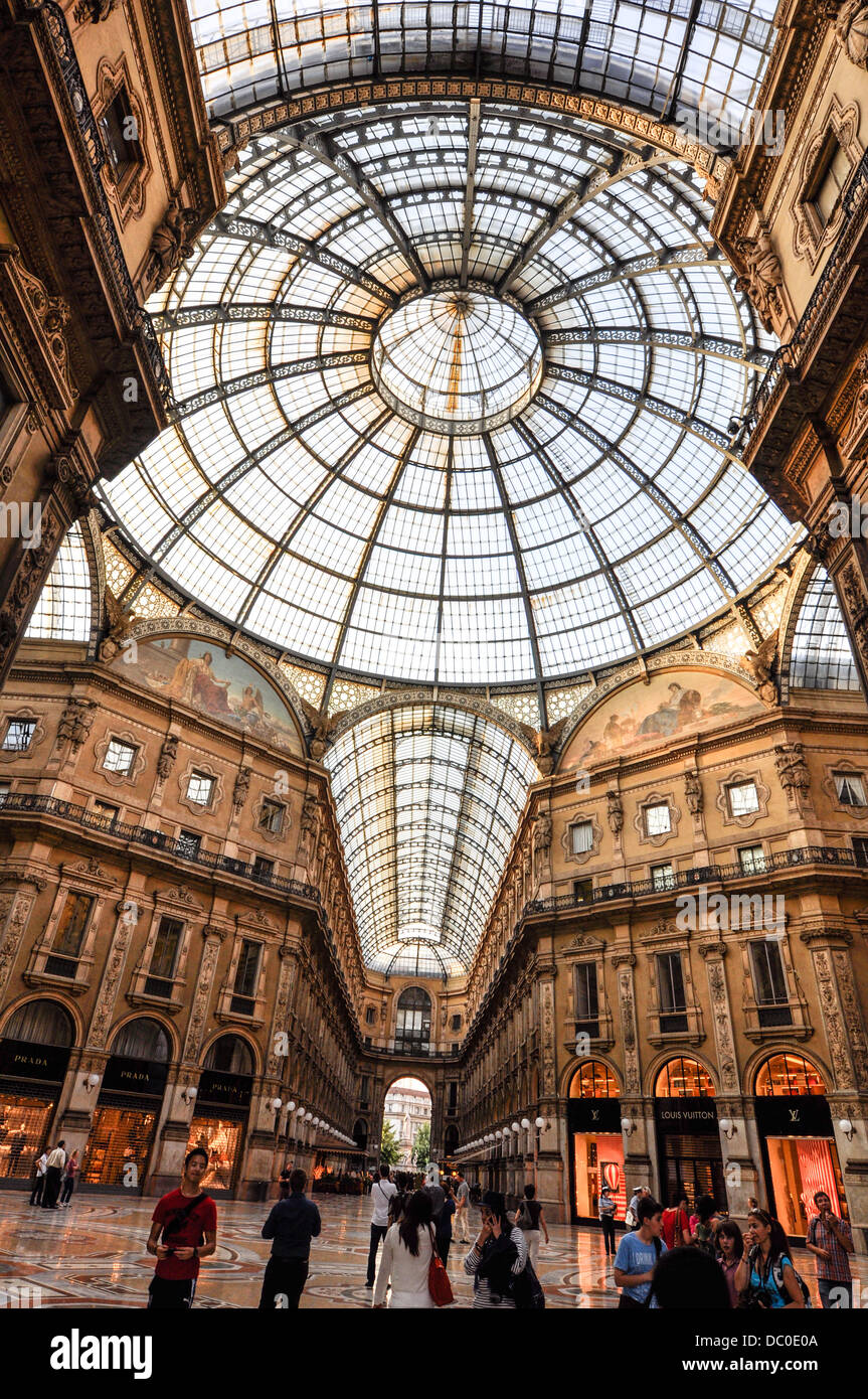 Shopping mall of Galleria Vittorio Emanuele II in Milan Italy. Almost ...