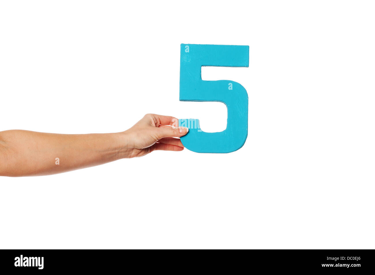 hand holding up the number five from the left Stock Photo - Alamy