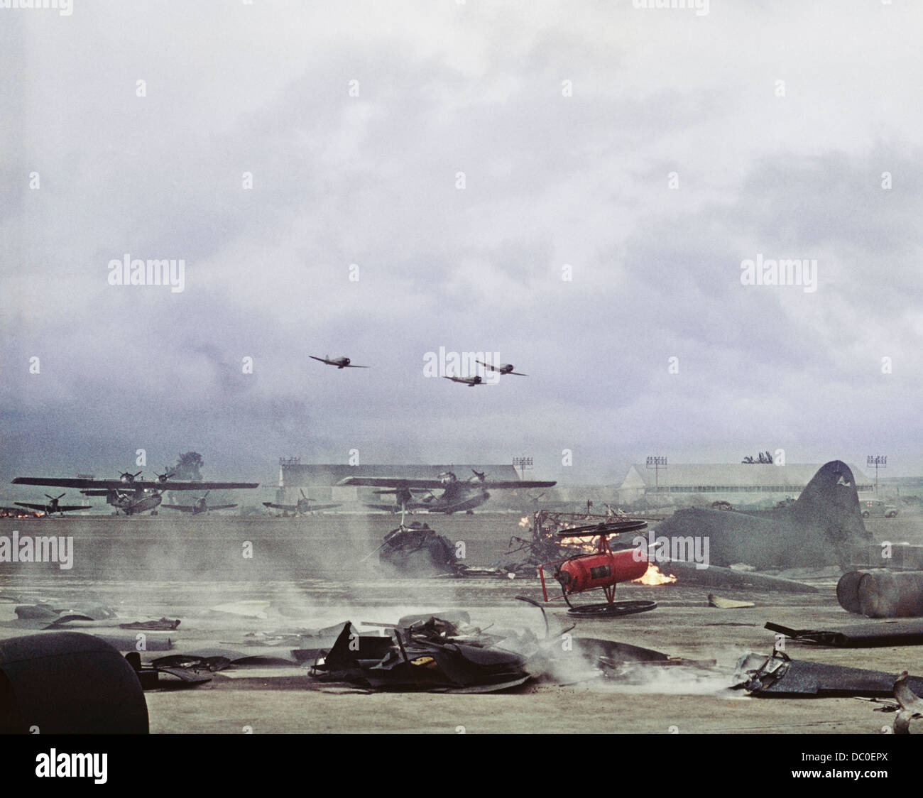 1970 FILM TORA TORA TORA DEPICTING JAPANESE ATTACK ON WHEELER FIELD, HAWAII DECEMBER 7, 1941 ...