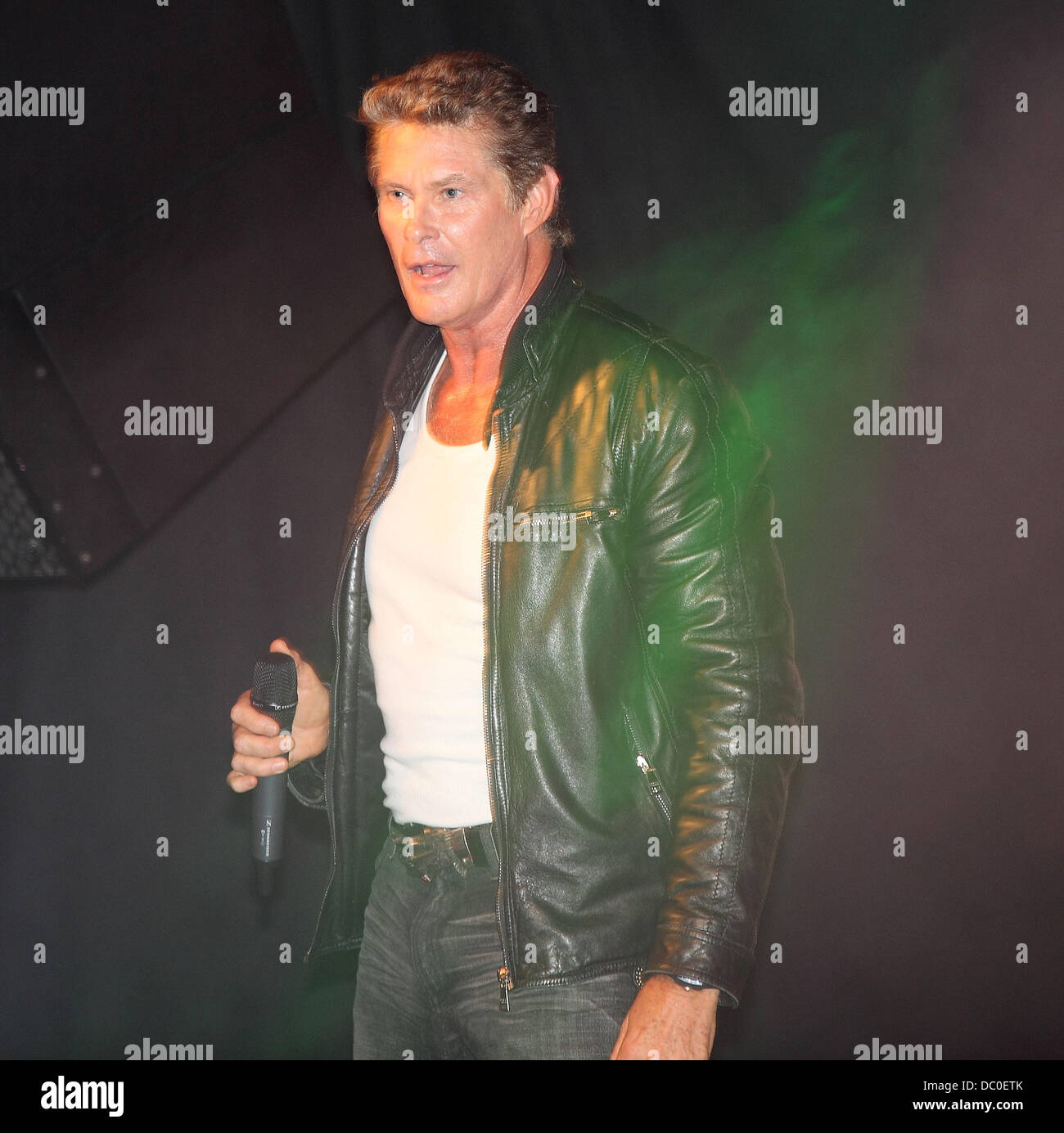 David Hasselhoff performing live at the Freshers Ball 2011 at Queens ...