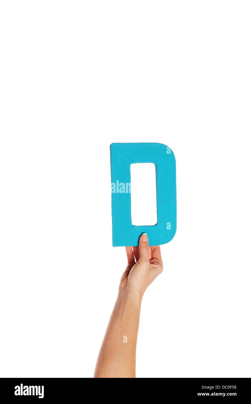 hand holding up the letter D from the bottom Stock Photo - Alamy