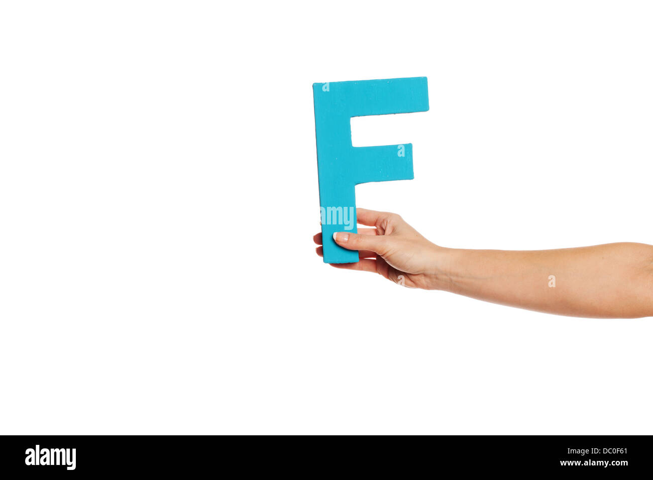 hand holding up the letter F from the right Stock Photo - Alamy