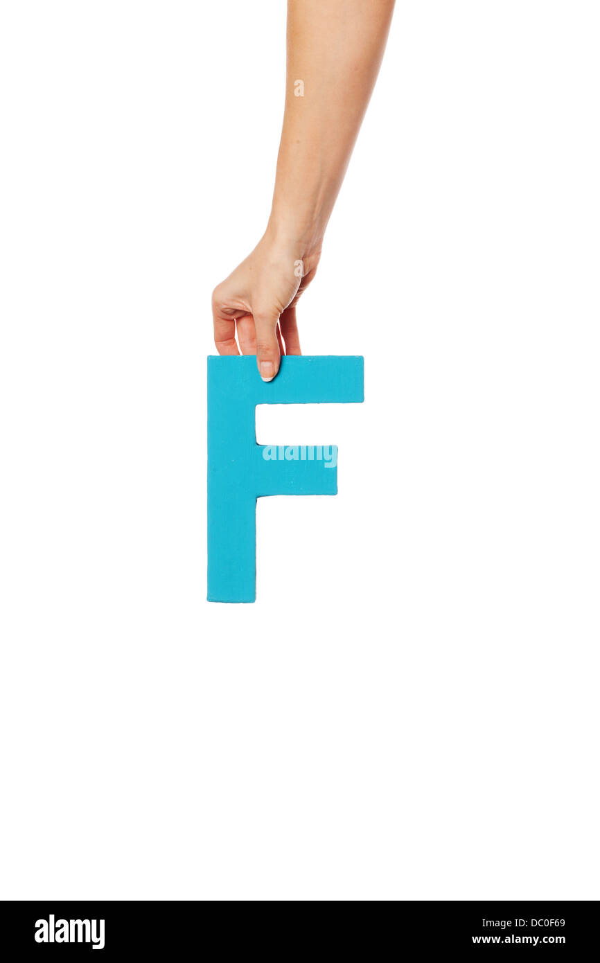 hand holding up the letter F from the top Stock Photo - Alamy