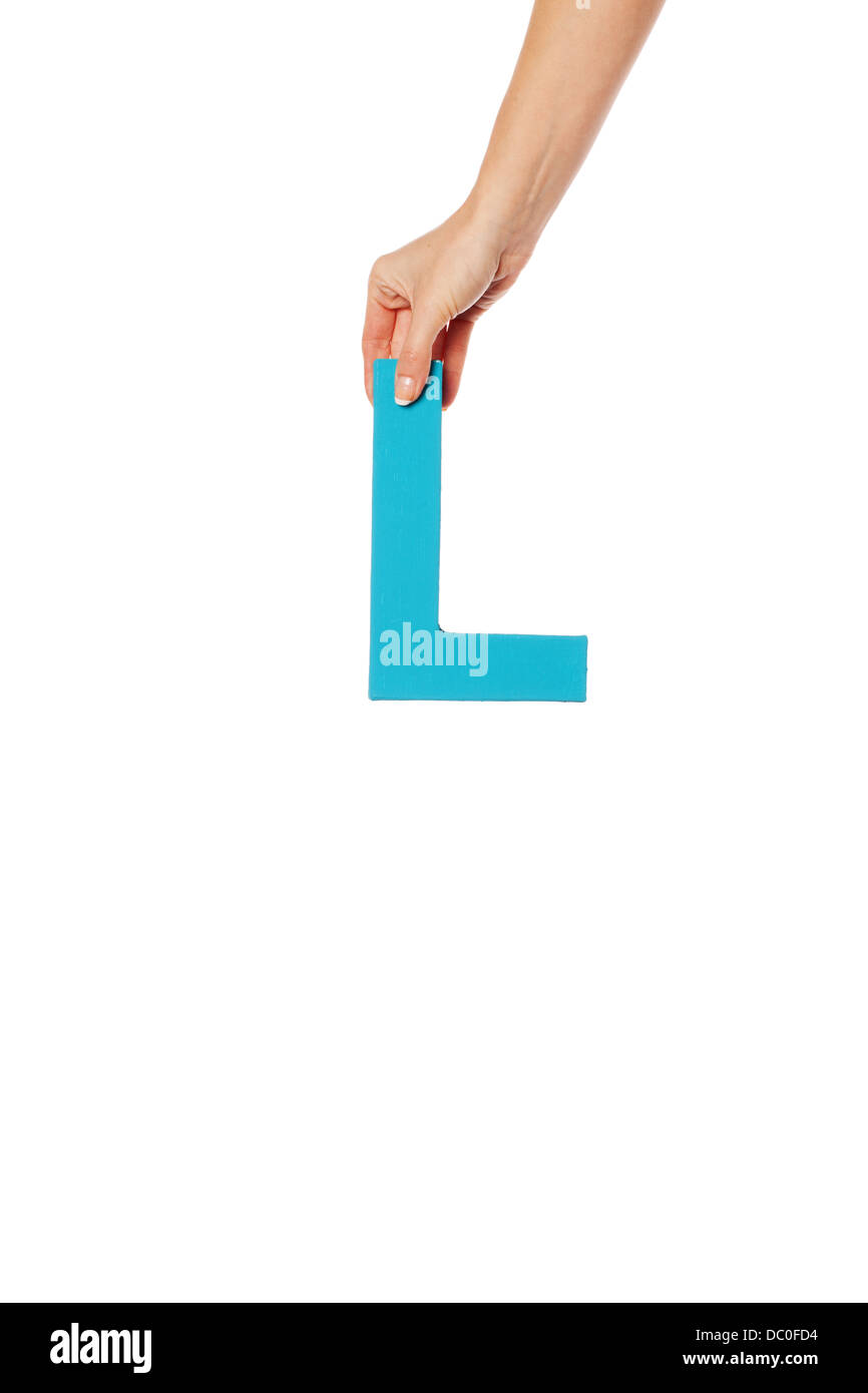 hand holding up the letter L from the top Stock Photo - Alamy