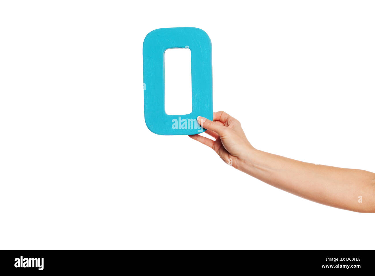 hand holding up the letter O from the right Stock Photo - Alamy