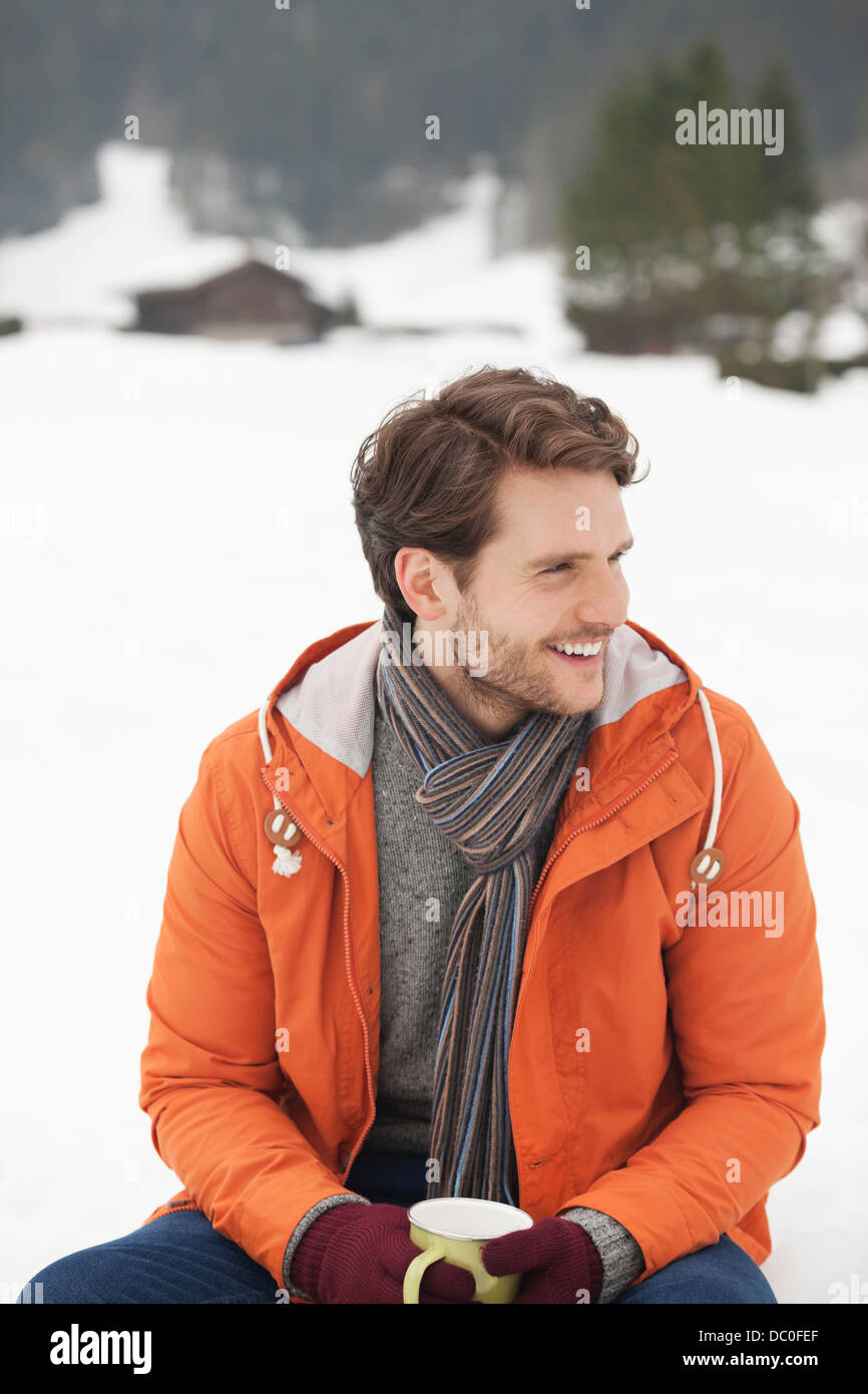 Smiling man on snow hi-res stock photography and images - Alamy