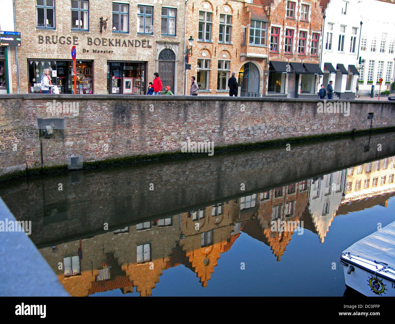 Bruges Belgium Flanders Europe Brugge gabled guild houses reflected in ...