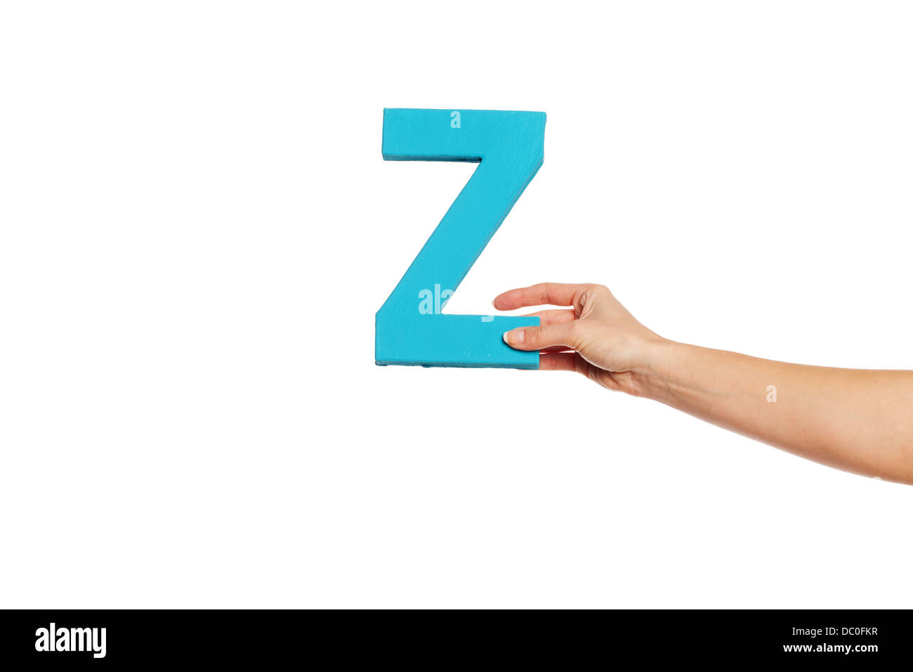 hand holding up the letter Z from the right Stock Photo - Alamy