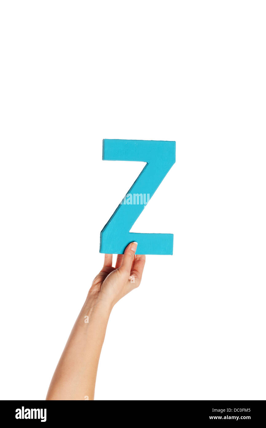hand holding up the letter Z from the bottom Stock Photo - Alamy