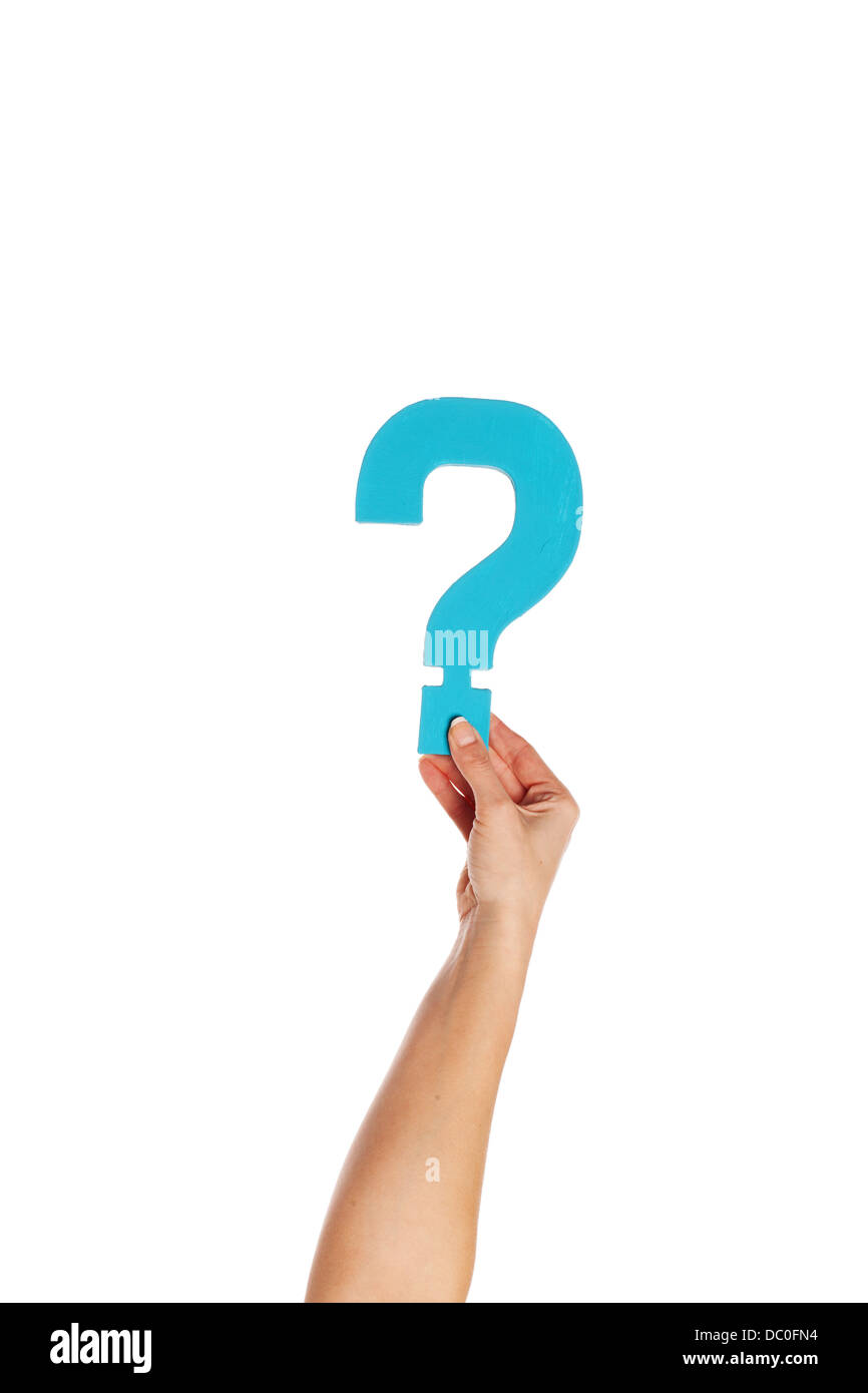 hand holding up a question mark from the bottom Stock Photo - Alamy