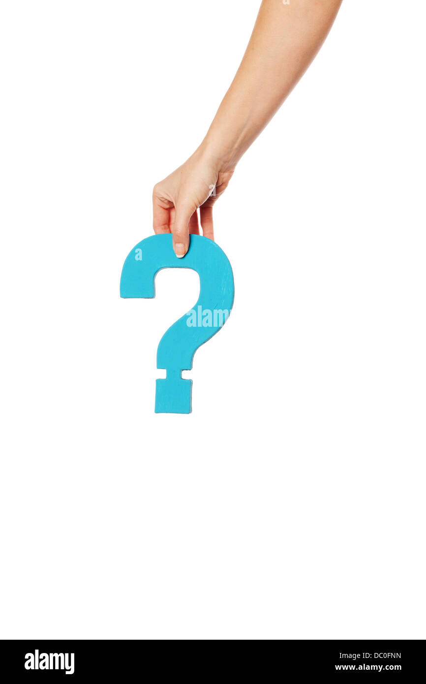 hand holding up a question mark from the top Stock Photo - Alamy