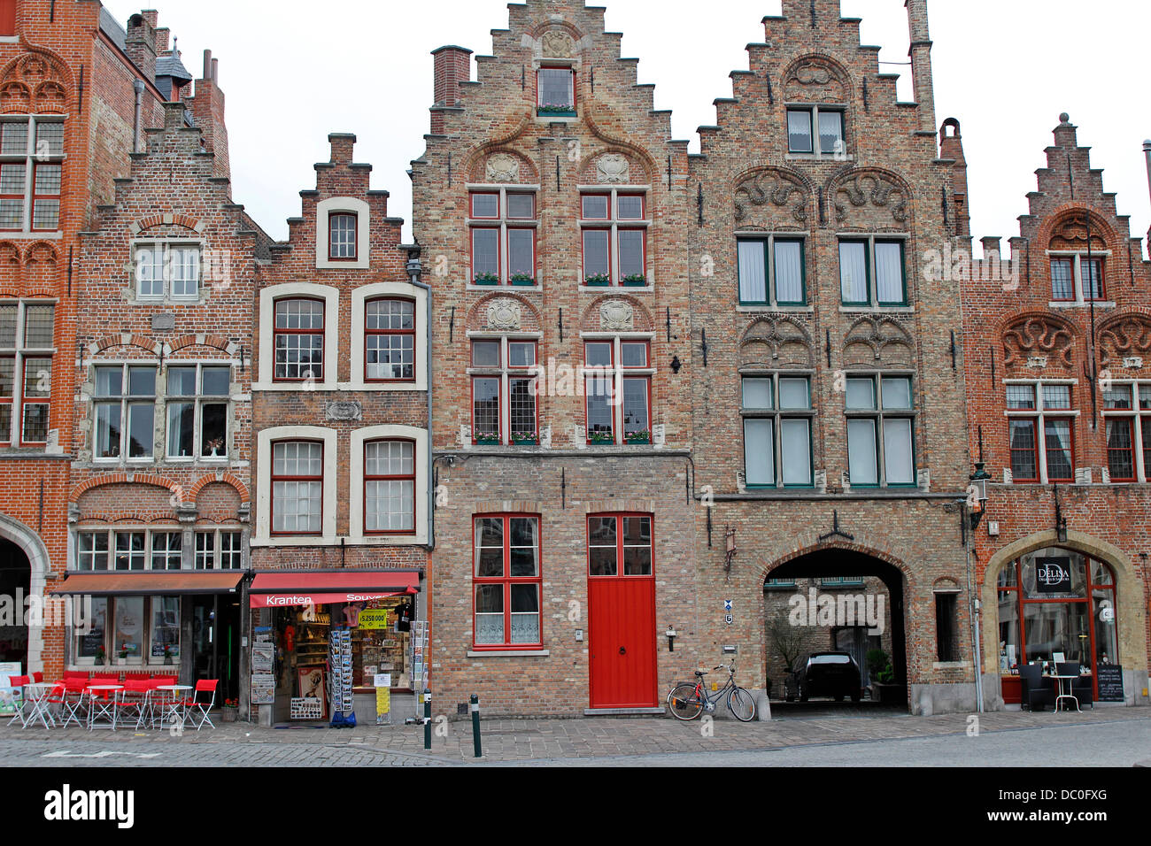 Bruges Belgium Flanders Europe Brugge gable roof guild houses Stock ...