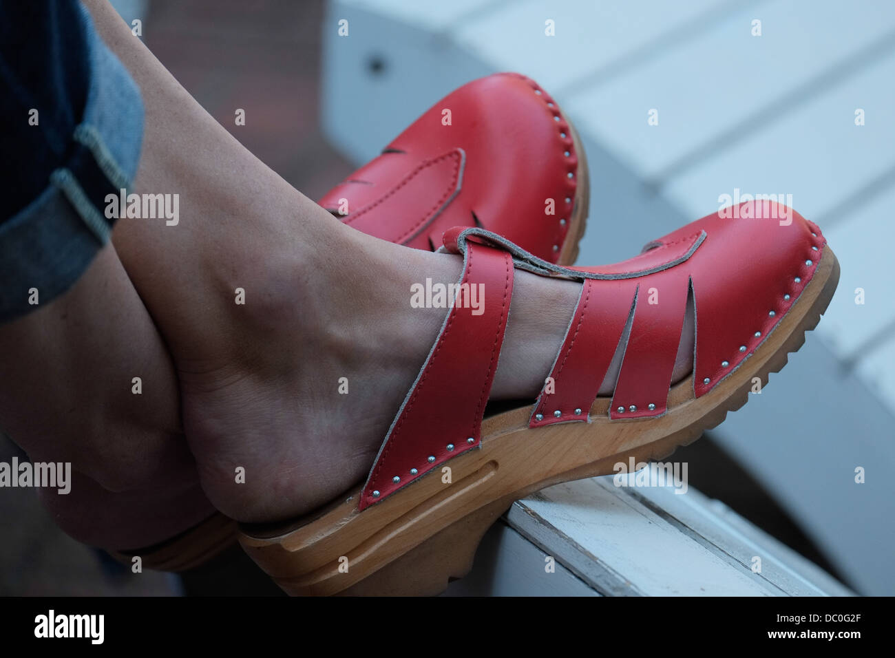Red clogs hi-res stock photography and images - Alamy