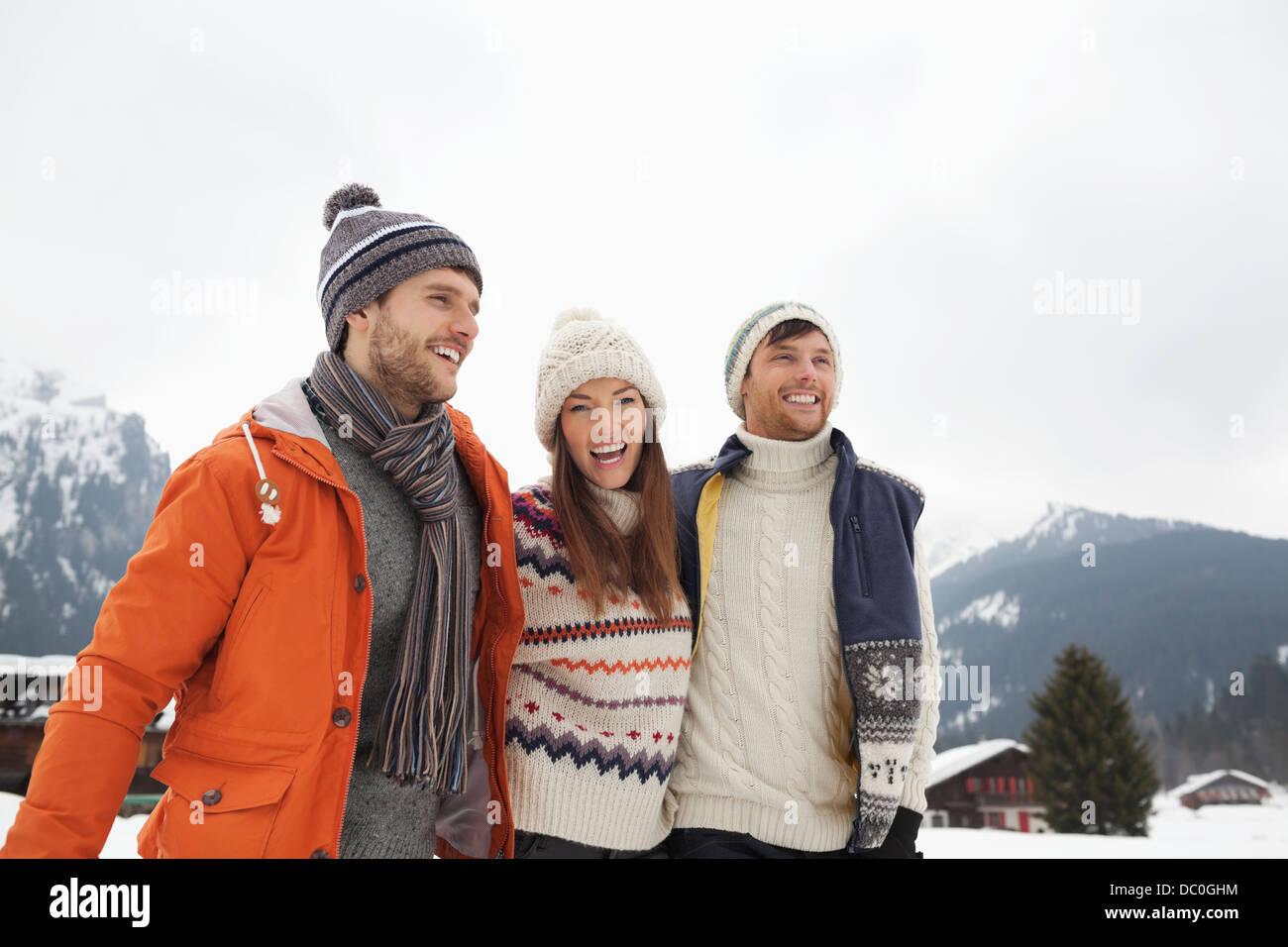 Three friends in holiday posing hi-res stock photography and images - Alamy