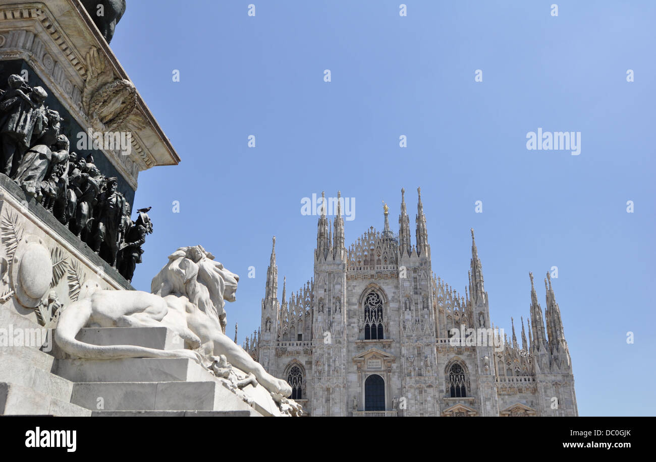 Milano Duomo, one of the biggest Gothic style church in the world Stock ...