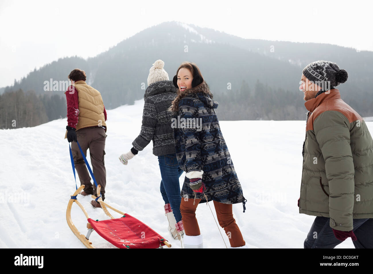 Side view happy man turning hi-res stock photography and images - Alamy