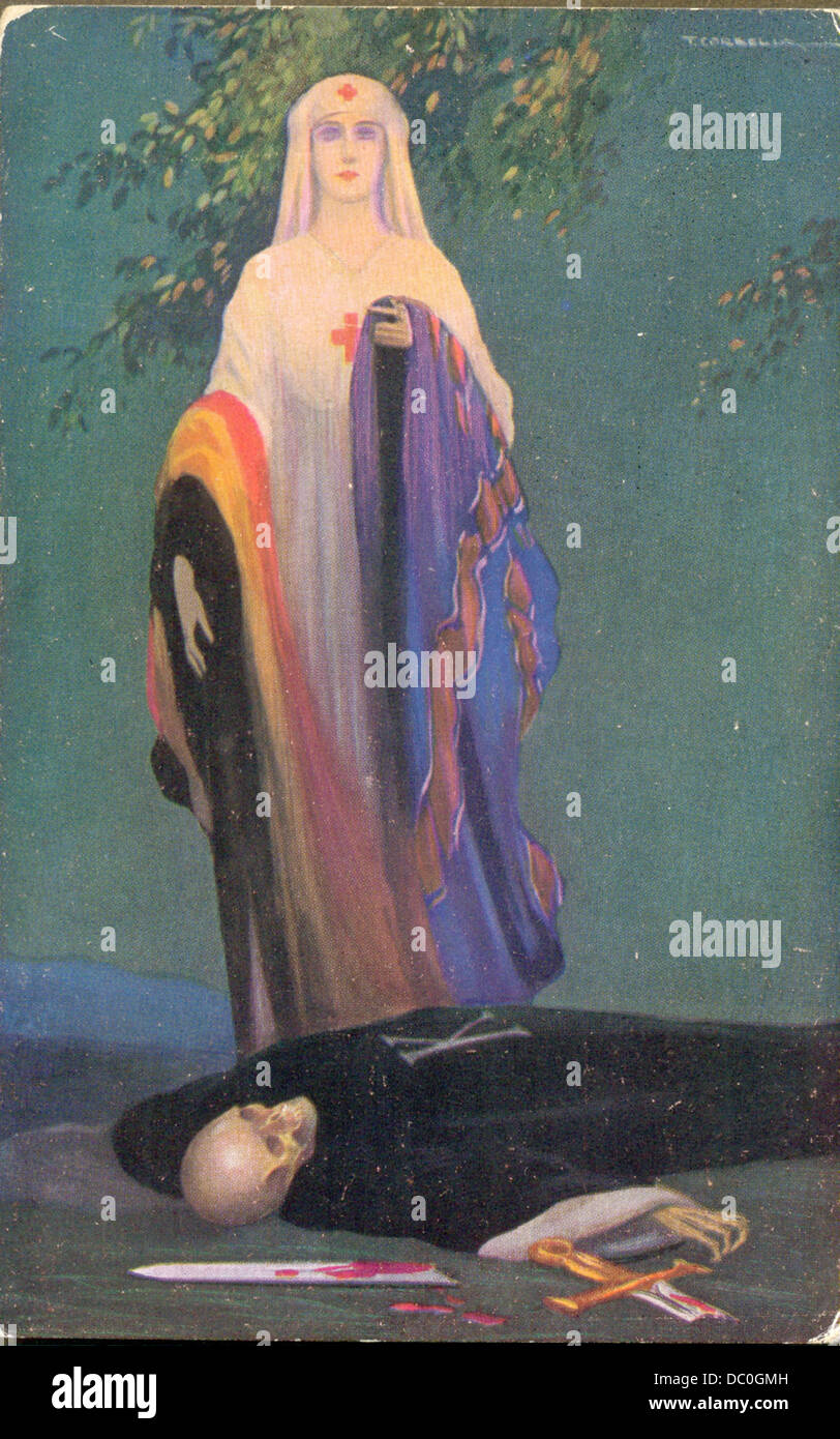 World War One postcard of Edith Cavell by artist T Corbella Stock Photo ...