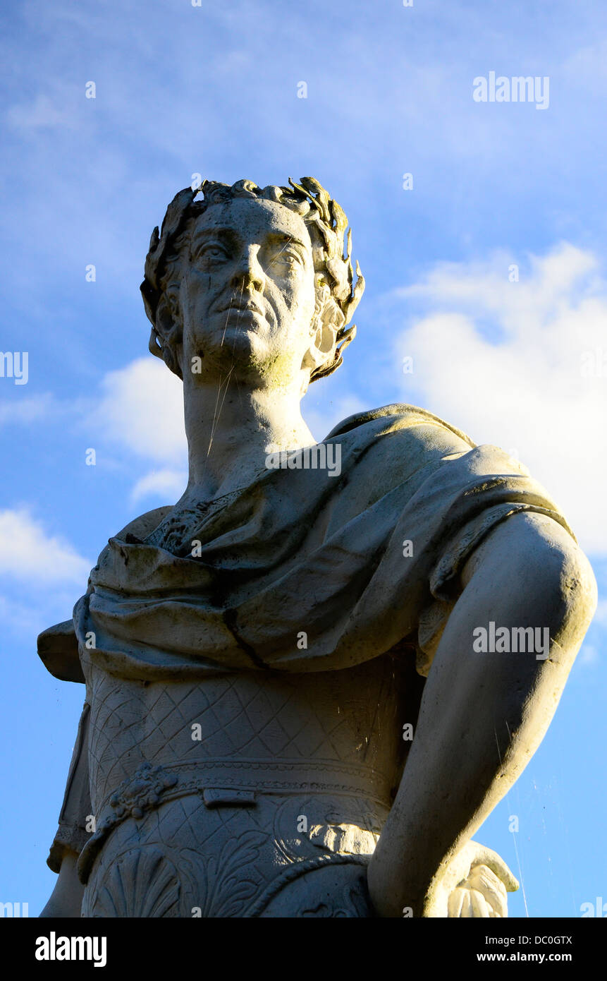 Statue of Roman Emperor Julius Caesar in Wrest Park, Bedfordshire, UK ...