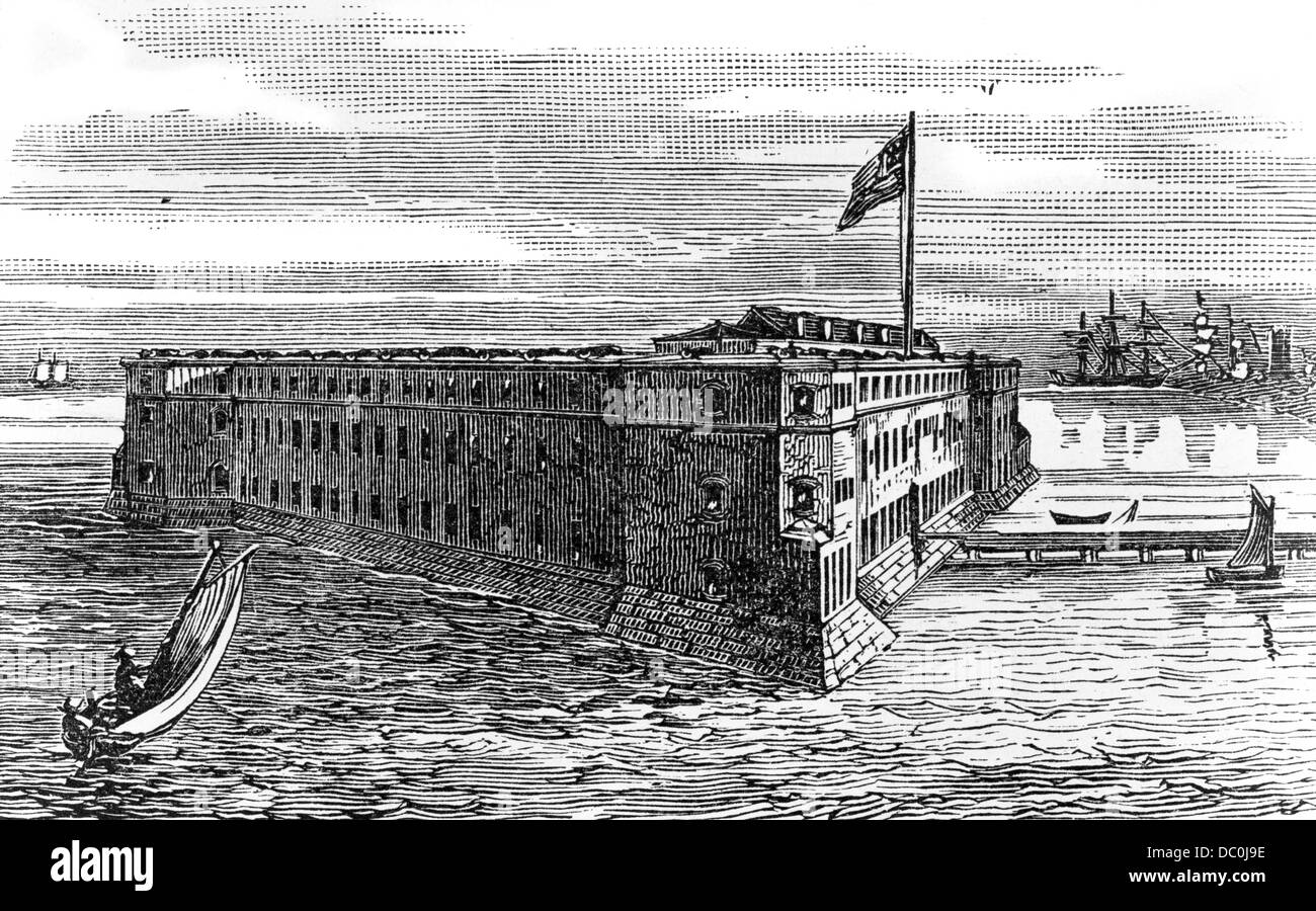 1800s 1860s VIEW OF FORT TAYLOR KEY WEST FLORIDA SEIZED BY CONFEDERATES ...
