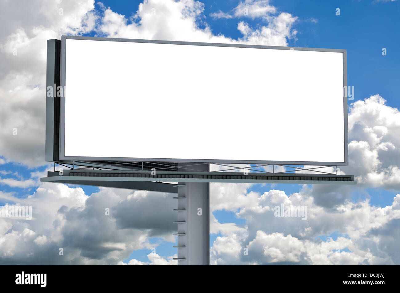 Billboard with empty screen, against blue cloudy sky Stock Photo - Alamy
