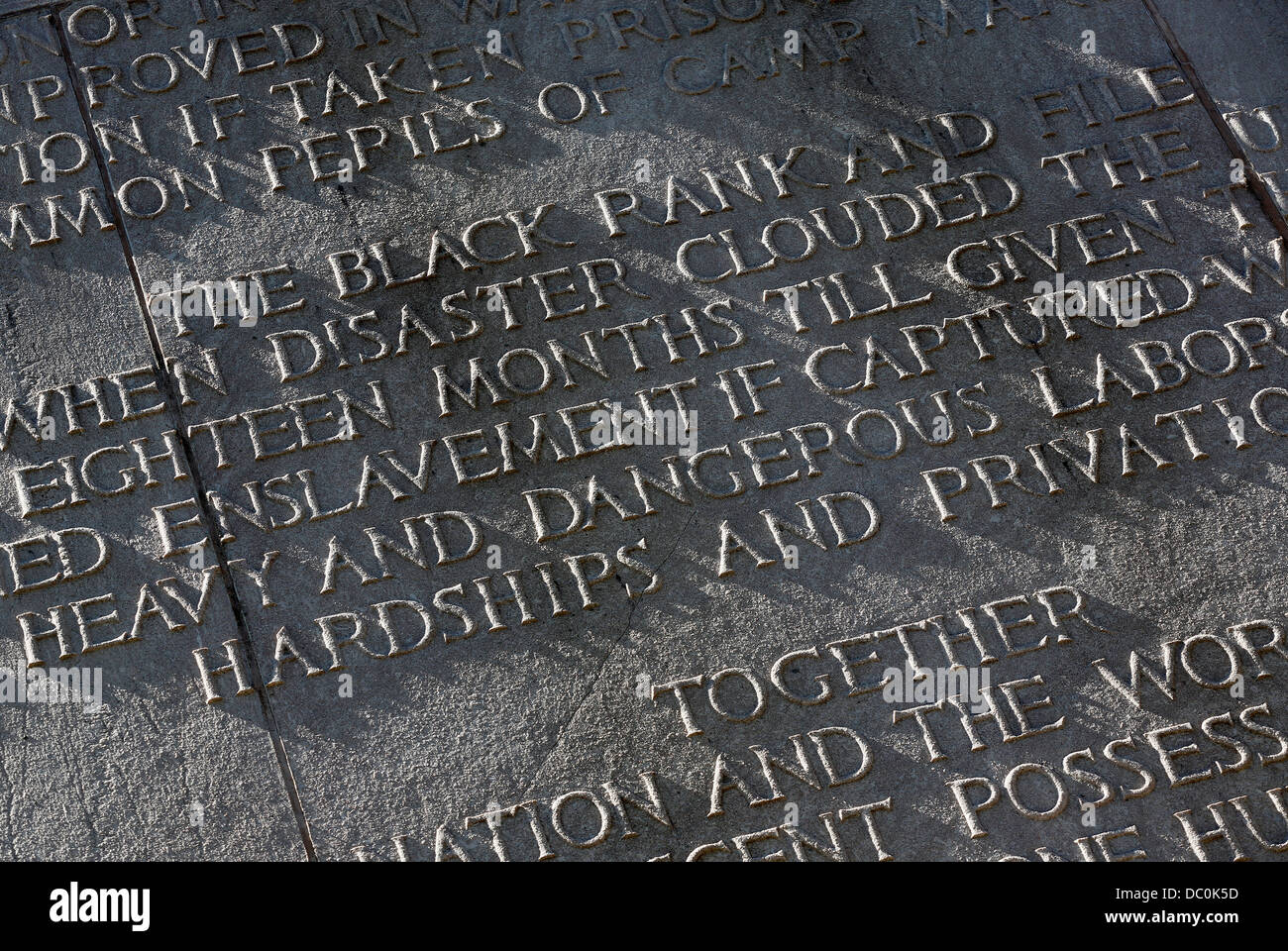 Inscription on the Massachusetts 54th Regiment Memorial on the Freedom ...