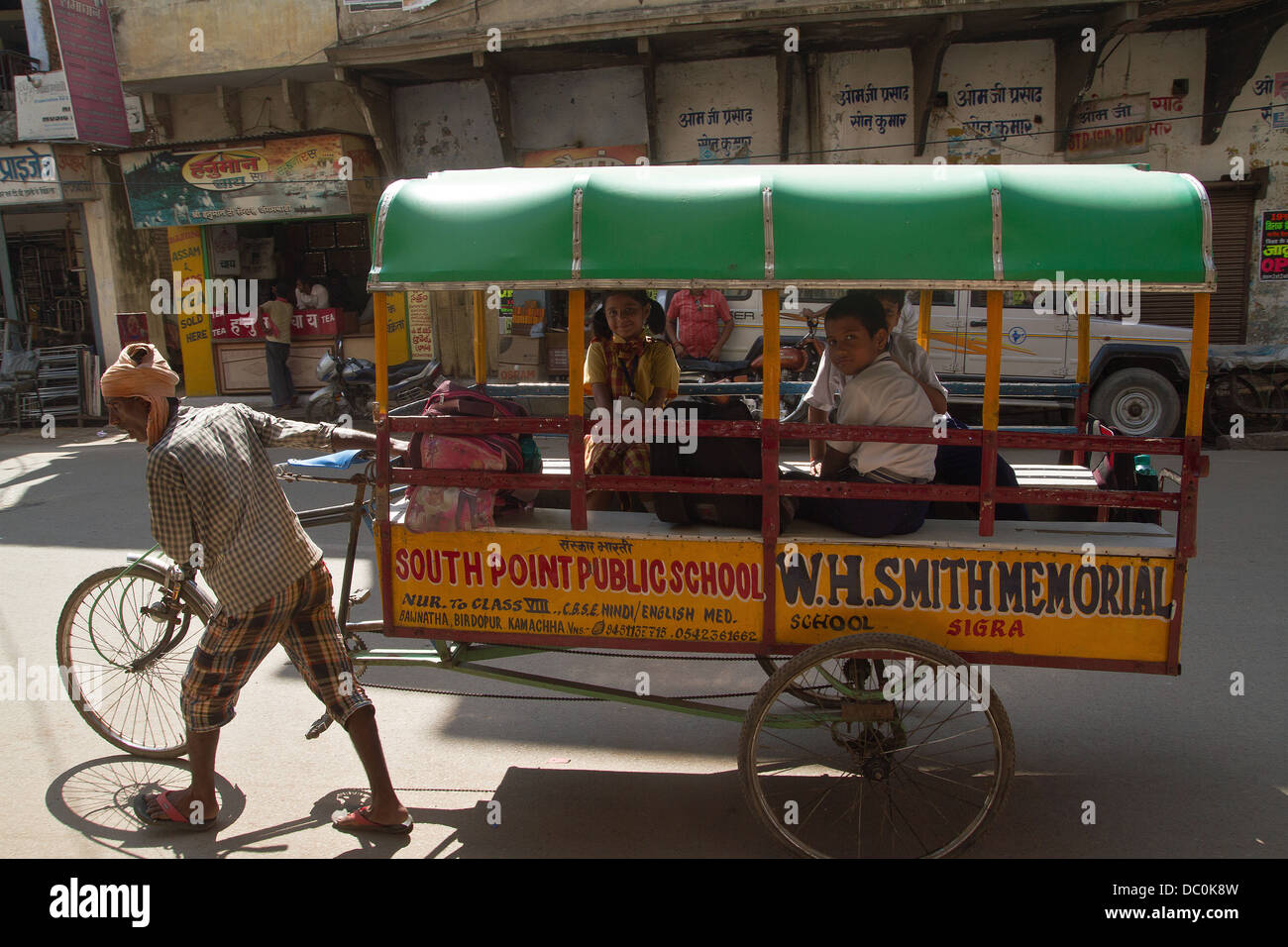 School bus in Varanasi in India Stock Photo - Alamy