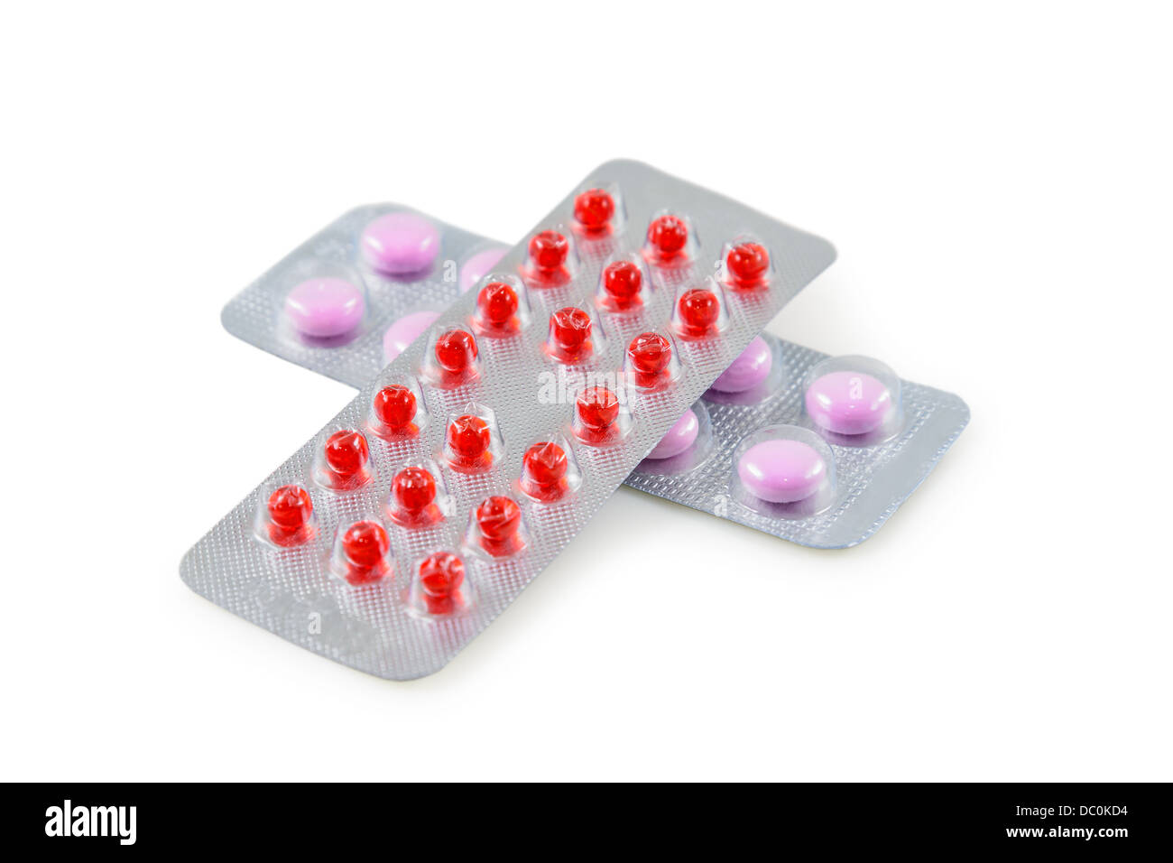 Pink medicine pills in Cut Out Stock Images & Pictures - Alamy