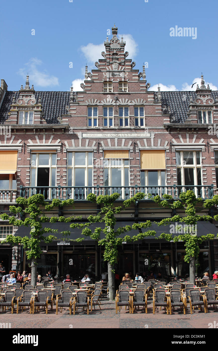 Haarlem Netherlands Europe cafe in the market square Stock Photo - Alamy