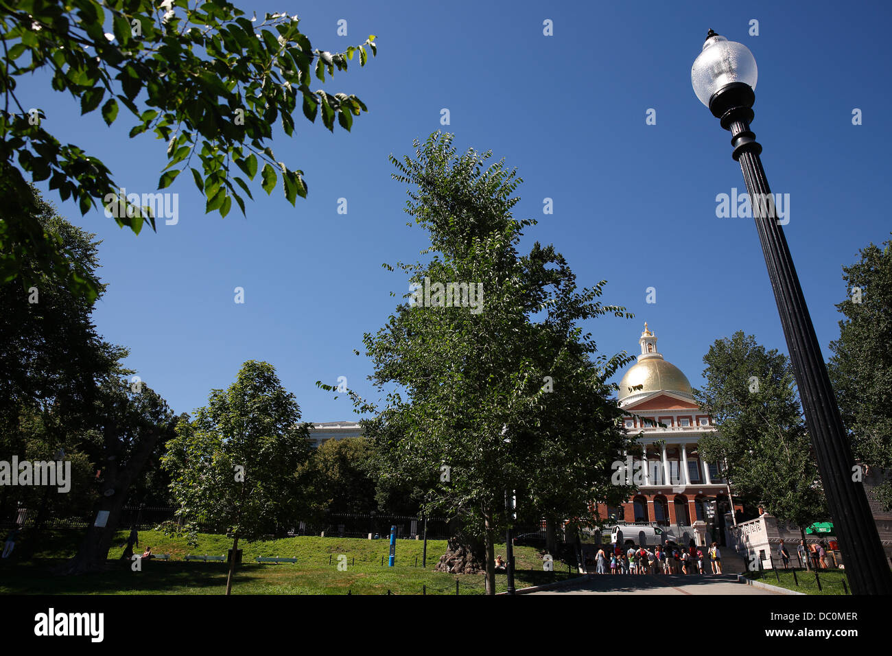 The Massachusetts State House and Boston Common on the Freedom Trail ...