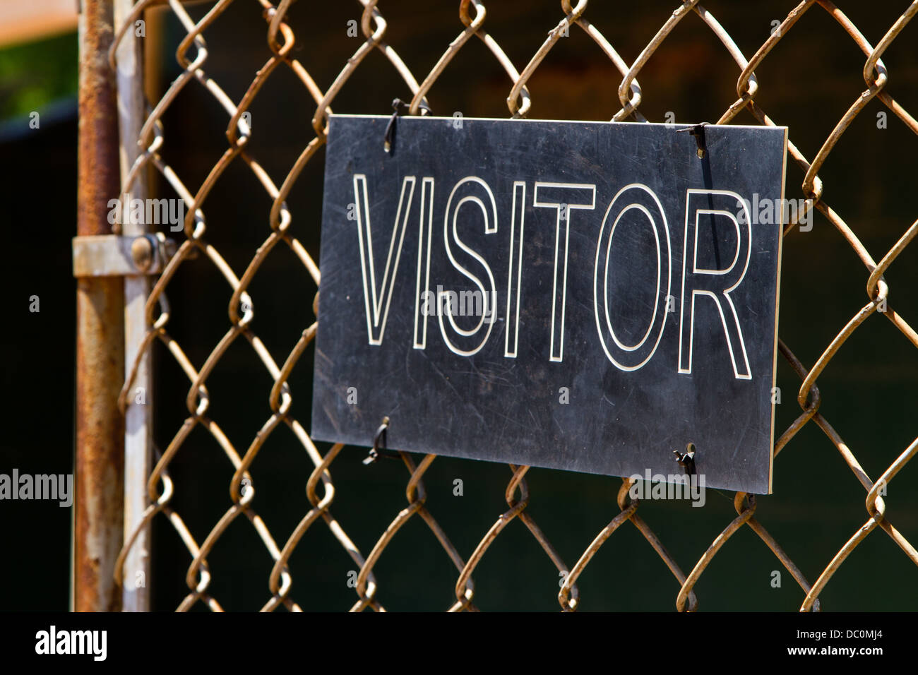 Visitor Sign at a ball field Stock Photo - Alamy
