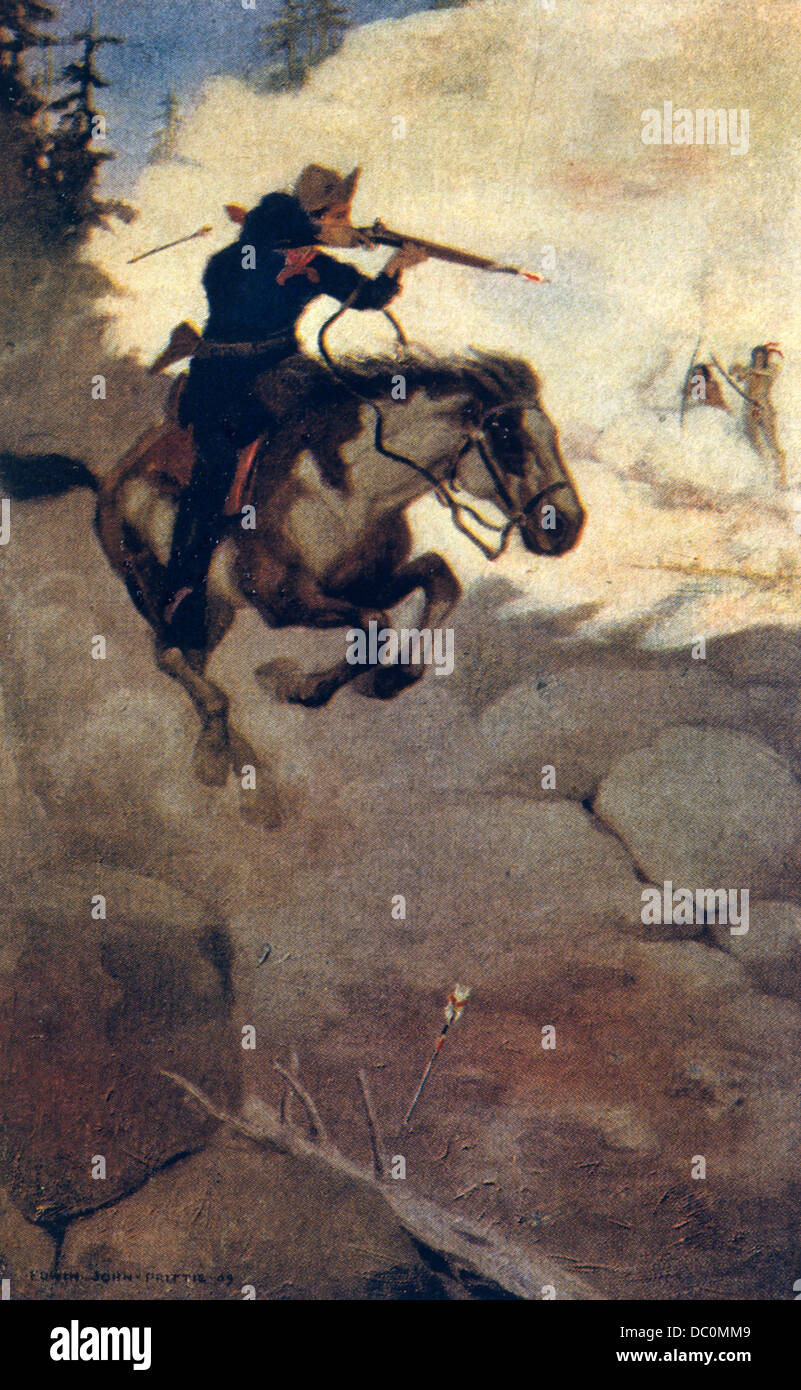 1800s 1860s PONY EXPRESS RIDER SHOOTING AT ATTACKING INDIANS FAST MAIL ...