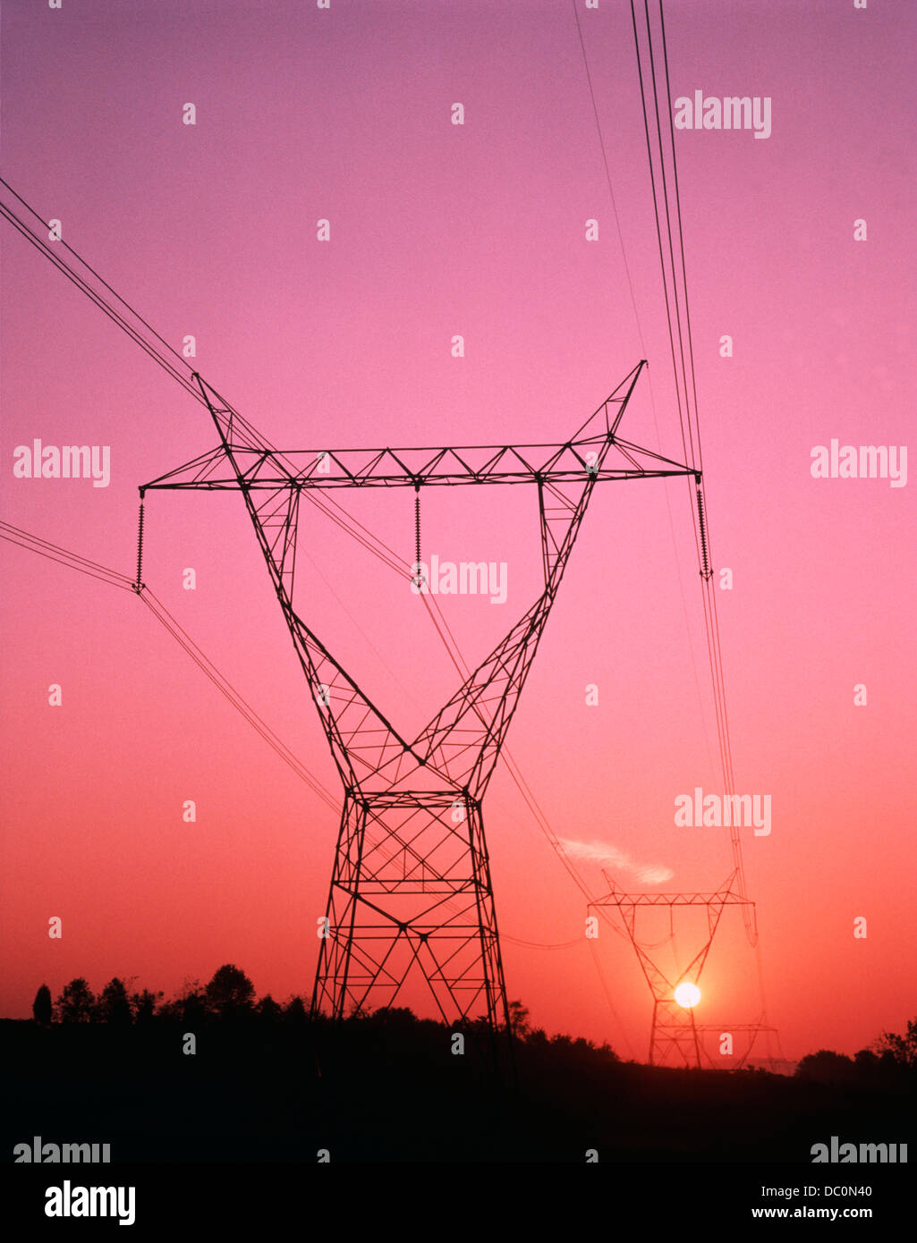 ELECTRIC POWER TRANSMISSION LINES Stock Photo - Alamy