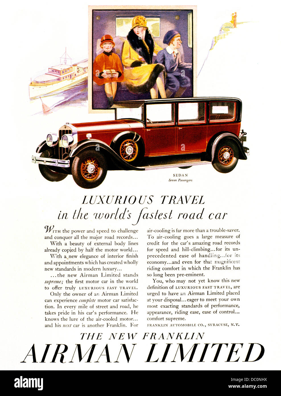 1920s AUTOMOBILE AD FOR FRANKLIN AIRMAN LIMITED Stock Photo - Alamy