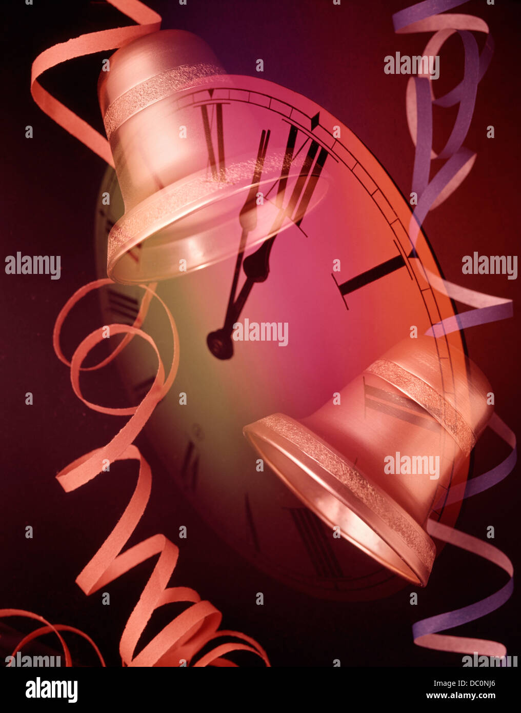 Vintage new year's party with clock hi-res stock photography and images ...