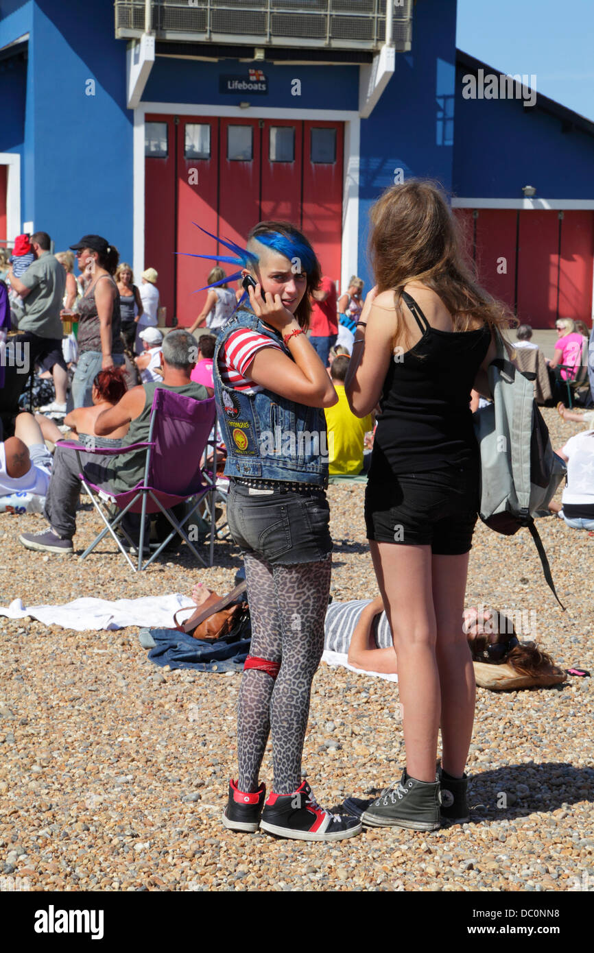 Spiky punk hairstyle at the Beach Concert on Hastings Seafront in aid ...