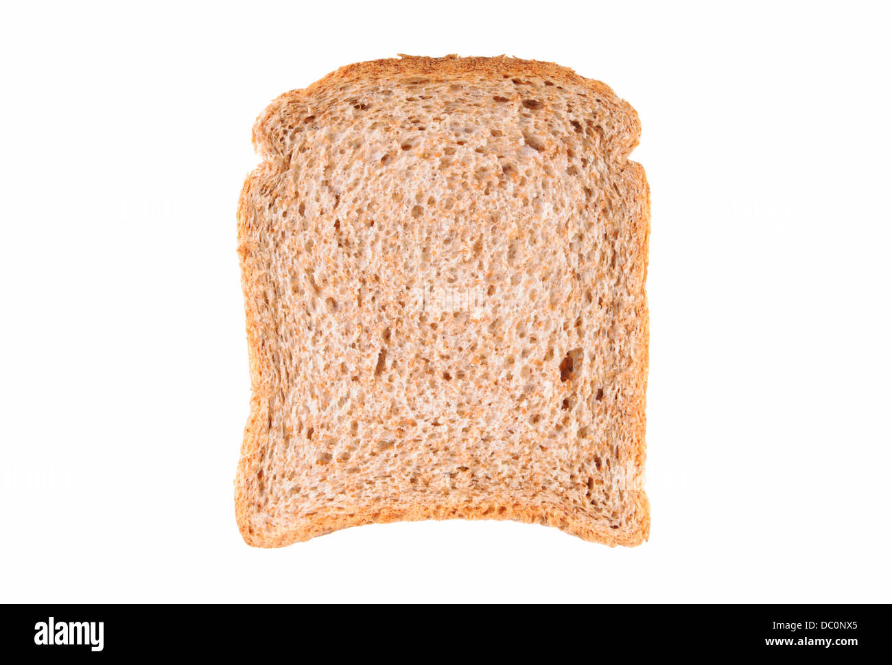 Slice of wholemeal bread over white background Stock Photo - Alamy