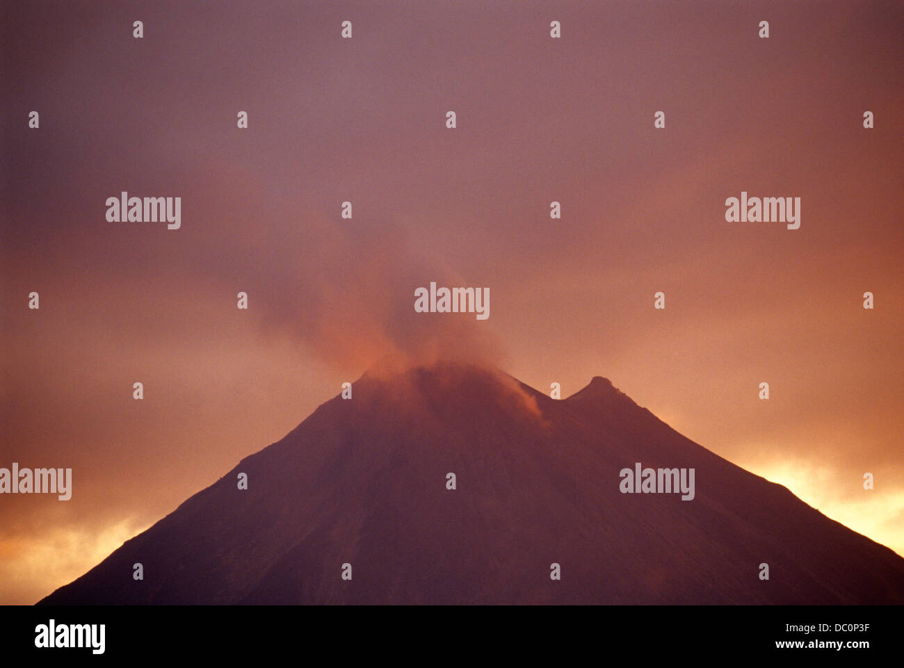 NORTHERN COSTA RICA TOP CRATER OF ARENAL VOLCANO IN MIST Stock Photo ...