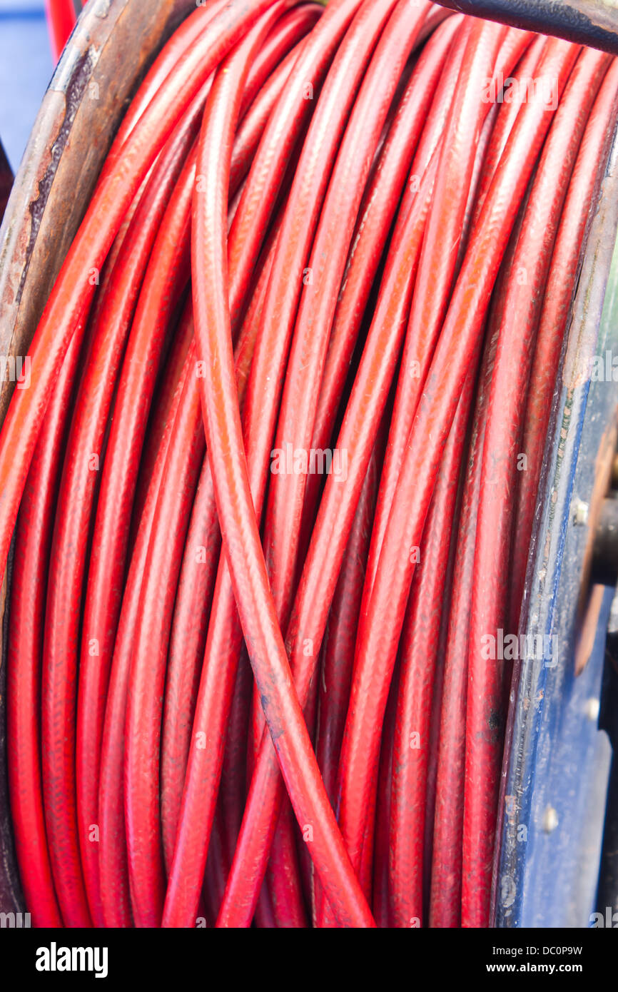 Red and white cable hi-res stock photography and images - Alamy