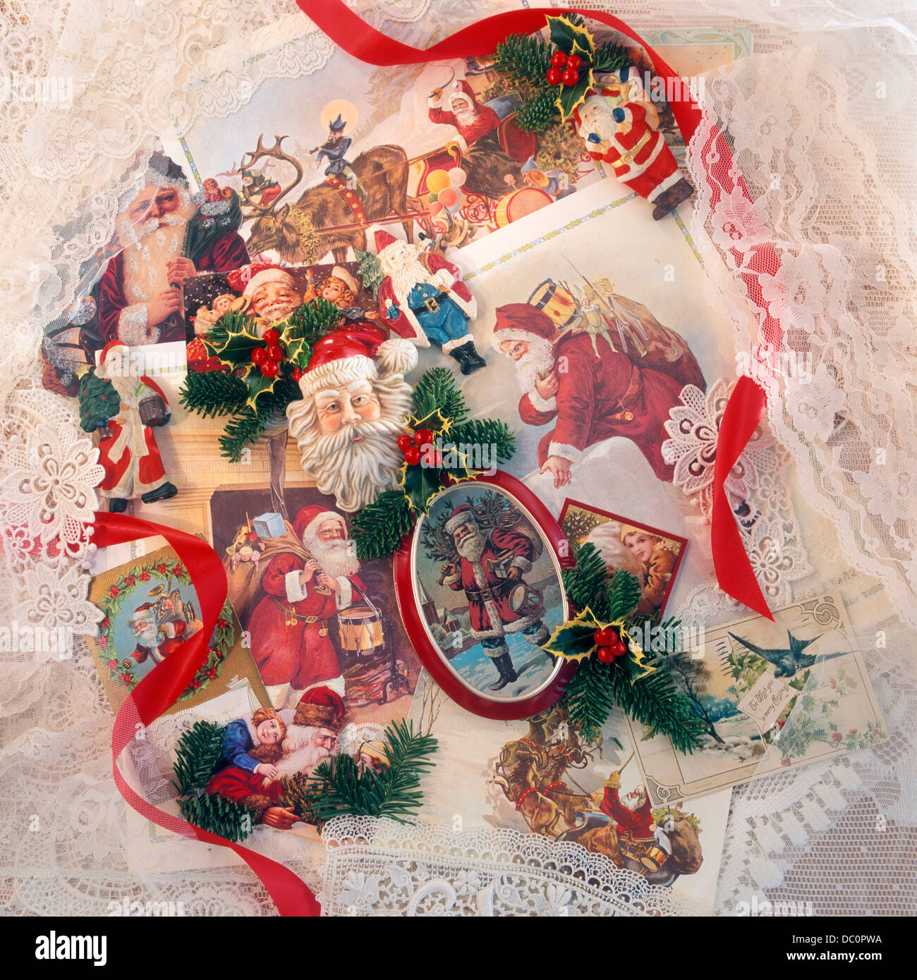 Vintage santa claus illustrations hi-res stock photography and images ...