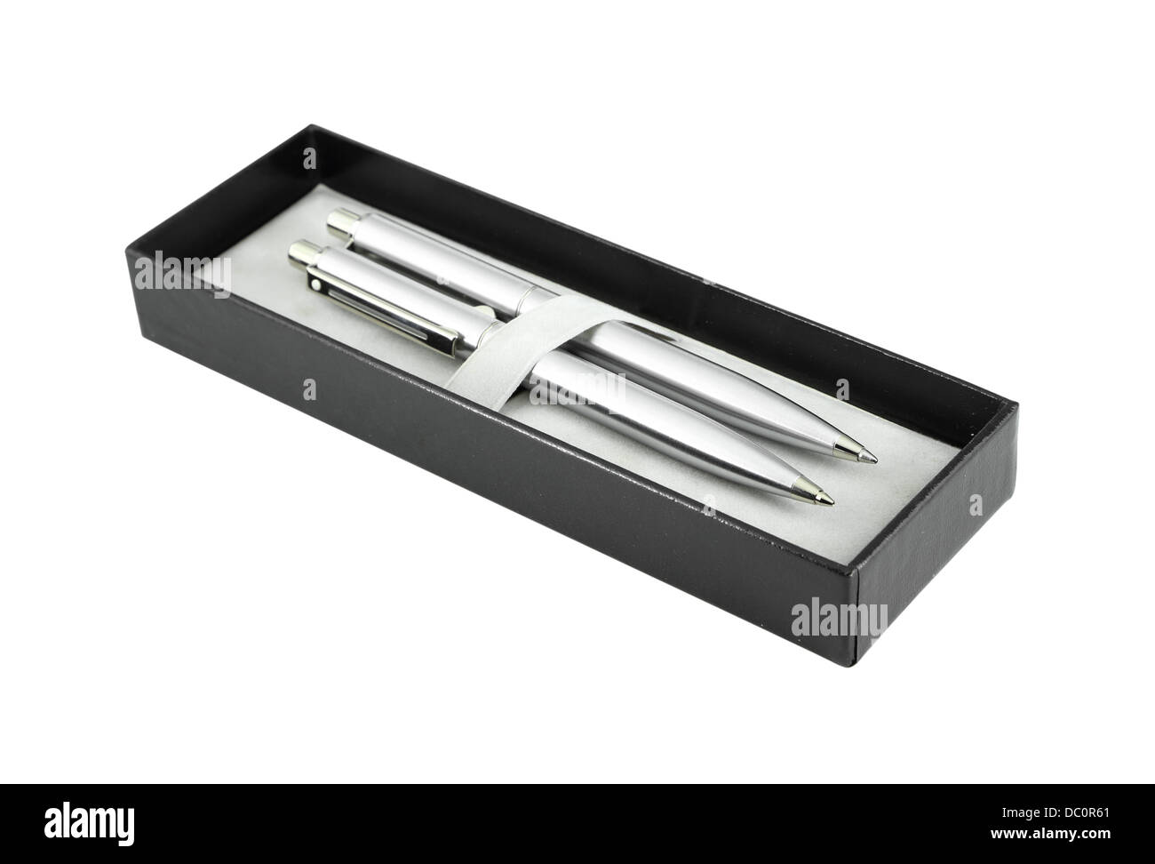 two pen in box on white background (clipping path Stock Photo - Alamy