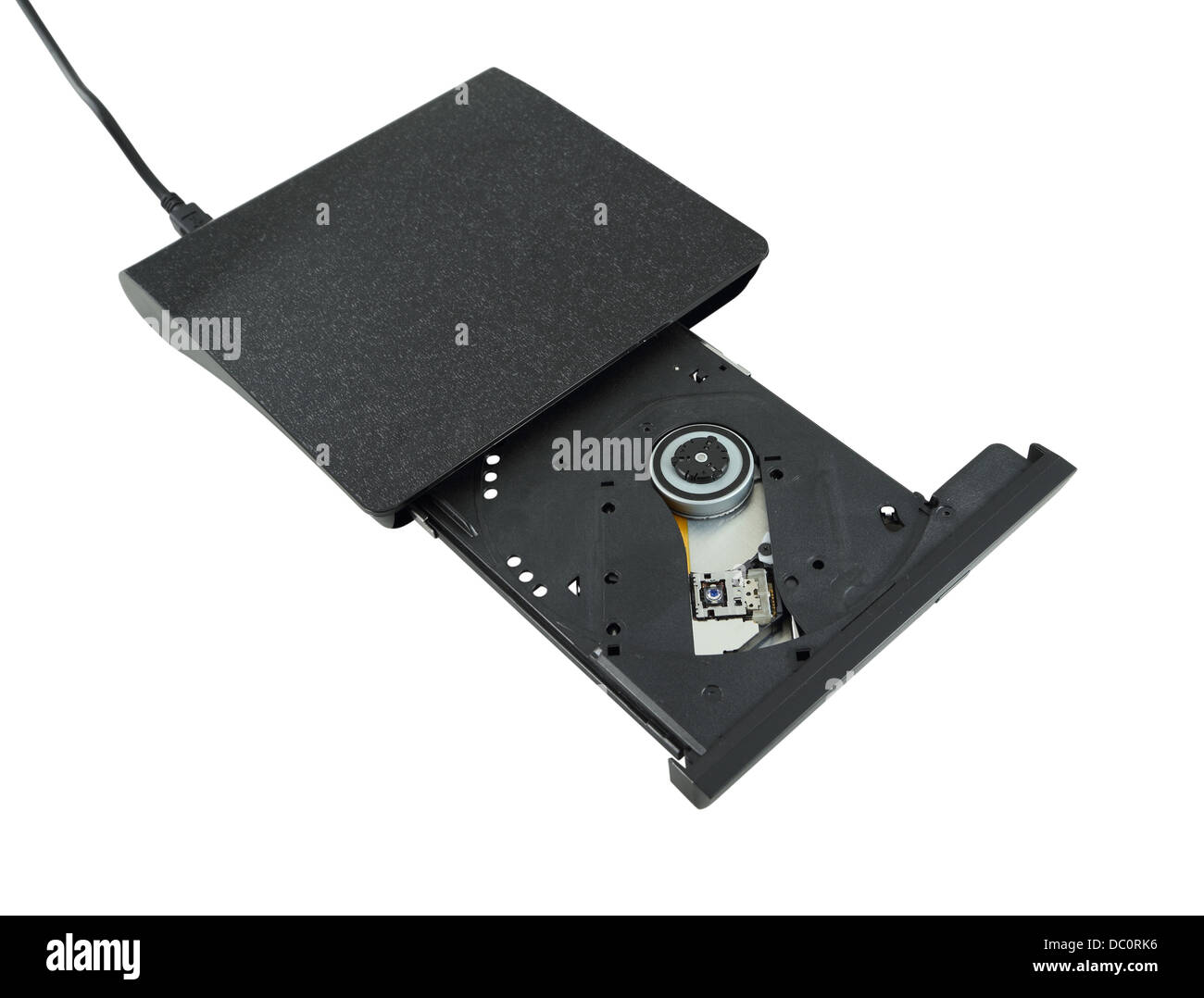 Portable Cd/Dvd external drive on white background (with clipping path ...