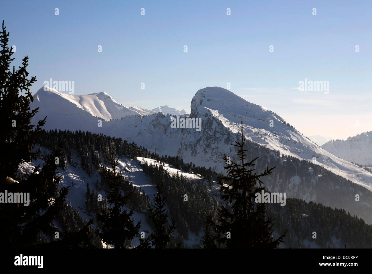 Pointe De Nyon Morzine Portes Du Soleil Haute Savoie France Stock Photo ...