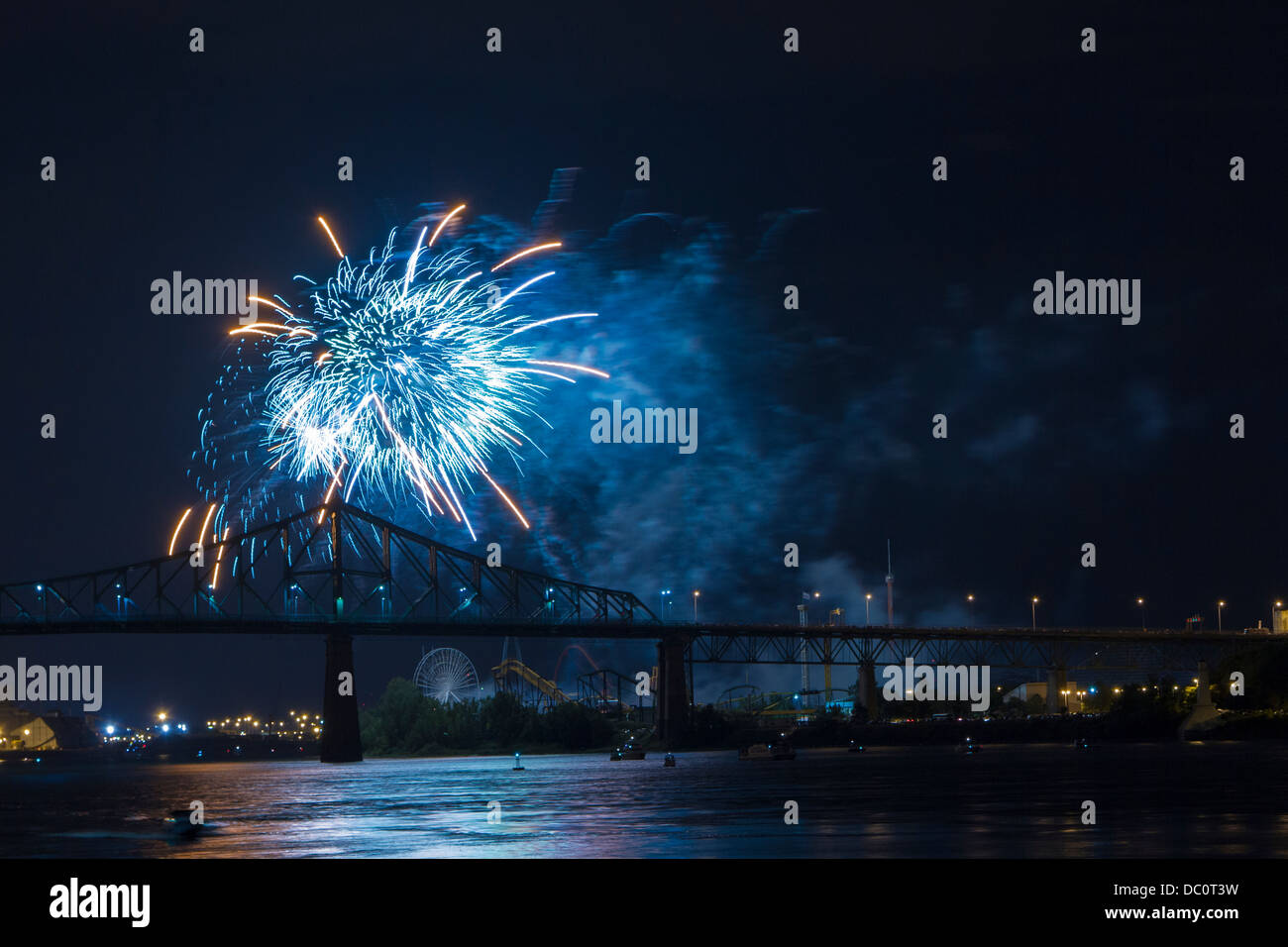 Fireworks at La Ronde, Montreal-Canada Stock Photo - Alamy