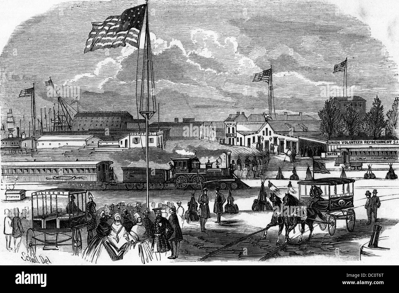 American civil war canteen Black and White Stock Photos & Images - Alamy