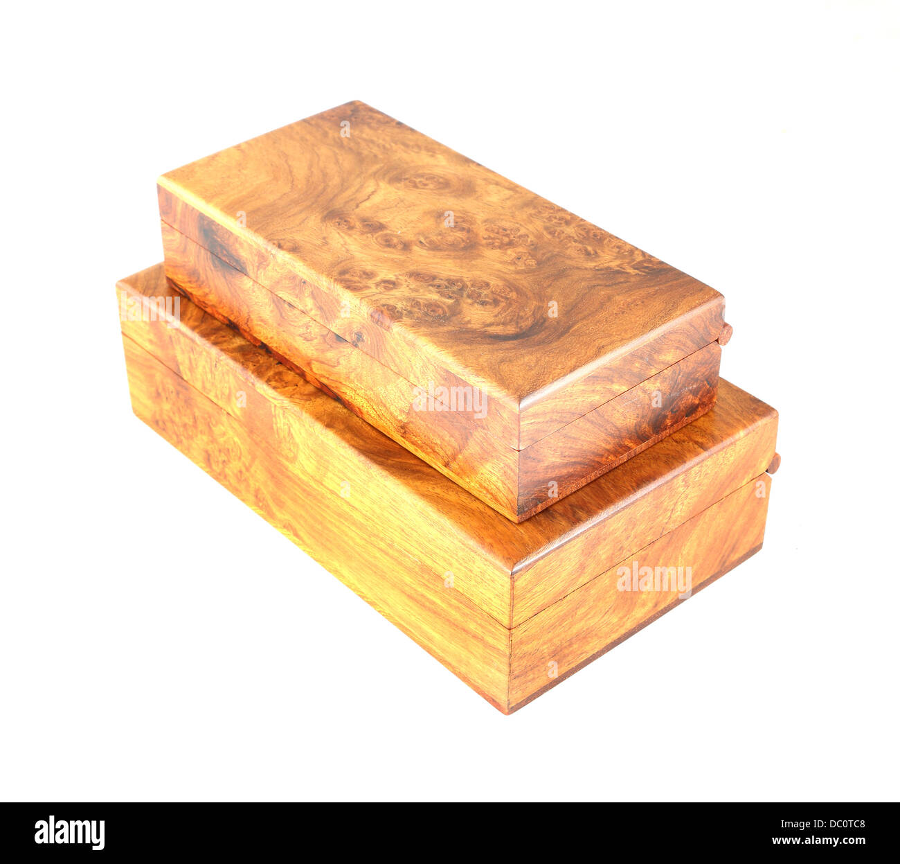 two wooden box (Myanmar style) on white background Stock Photo - Alamy