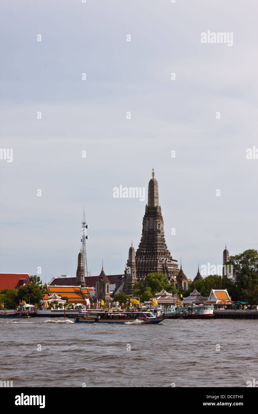 pagoda in front of river in thailand Stock Photo - Alamy