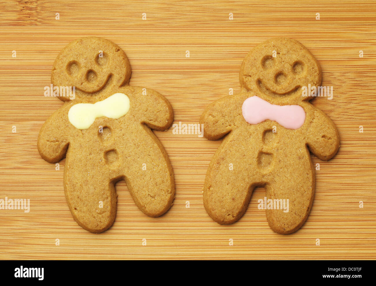 gingerbread man over wooden background Stock Photo - Alamy