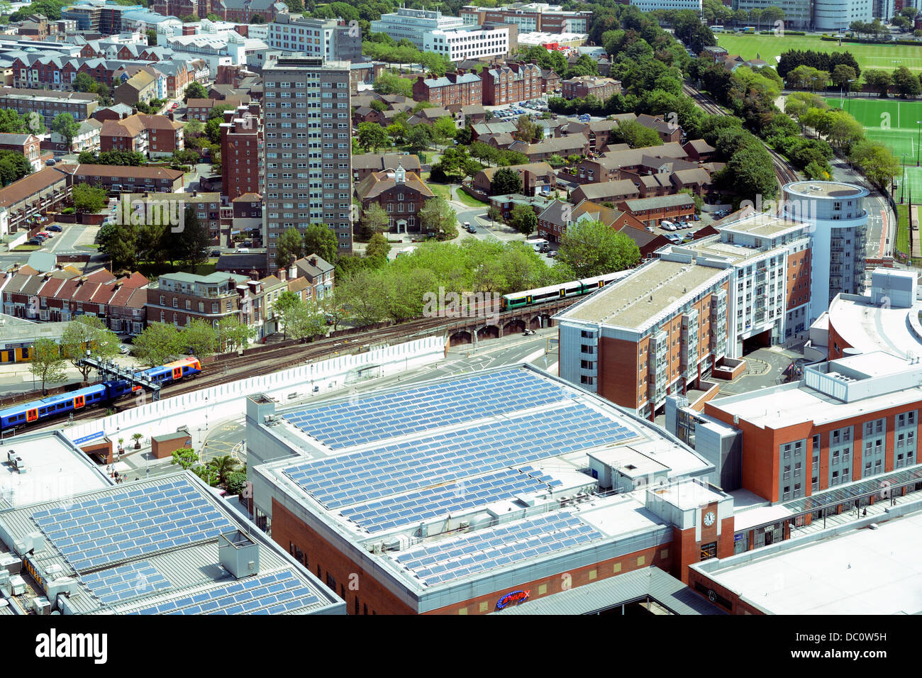The main railway line to Portsmouth Harbour runs passed the completed ...