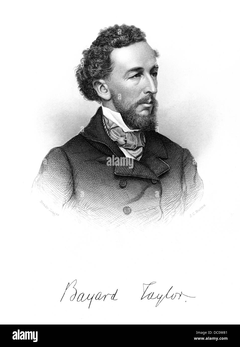 1800s PORTRAIT BAYARD TAYLOR AMERICAN POET TRAVEL WRITER LITERARY ...