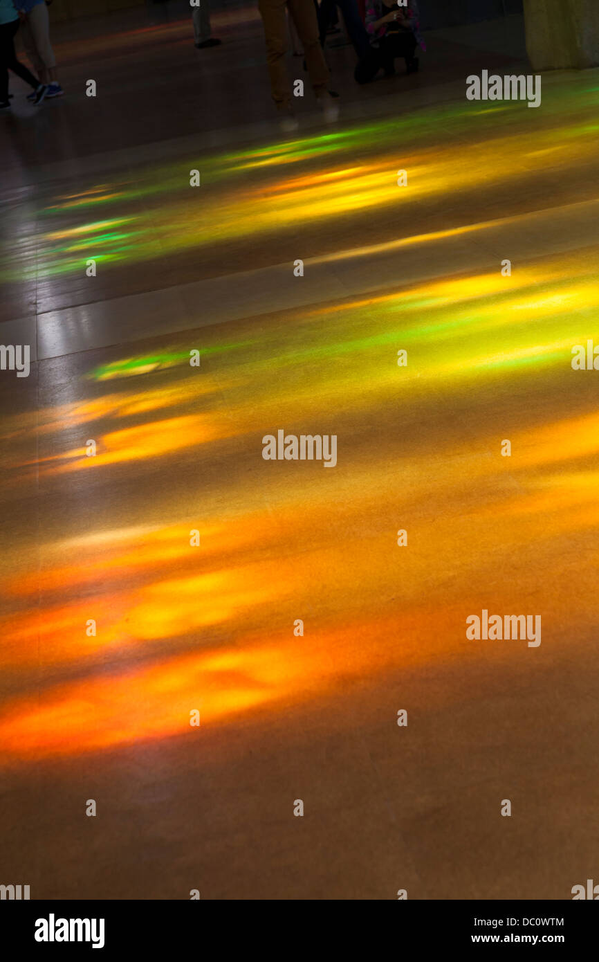 pattern of coloured light created by stained glass windows Stock Photo ...